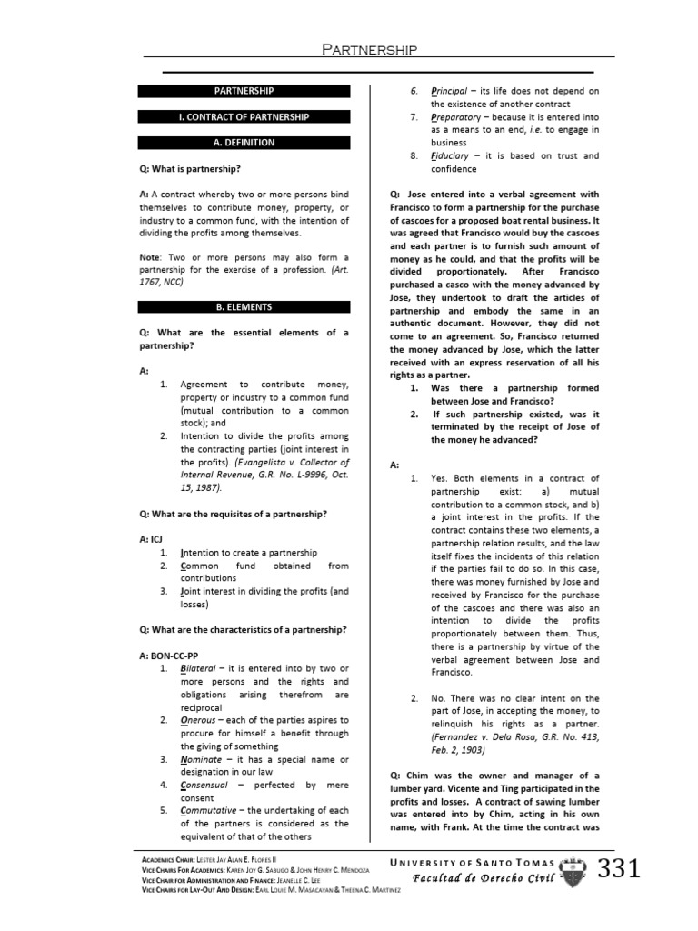 Notes Partnership Agency | PDF | Partnership | Limited Partnership