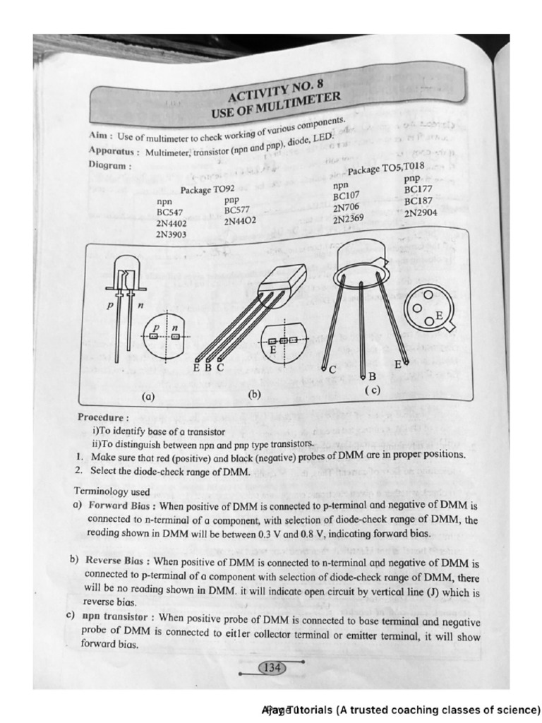 Activity-08 Use of multimeter | PDF
