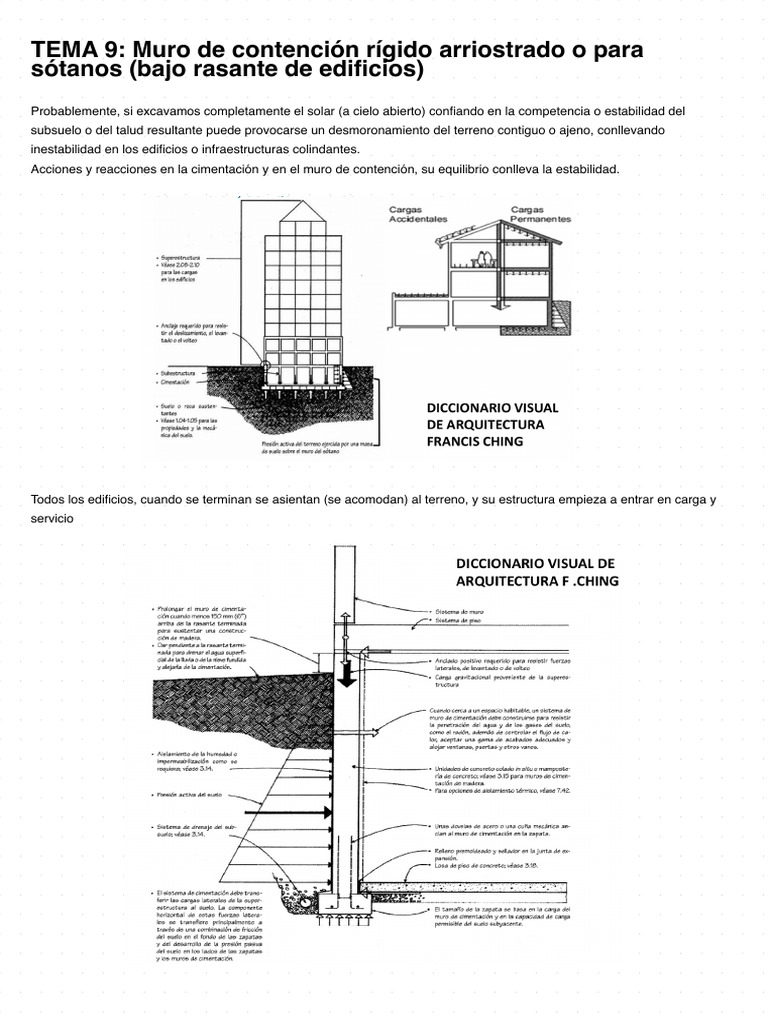 Tema 9 Muro de Contención | PDF | Fundación (Ingeniería) | Diseño ...
