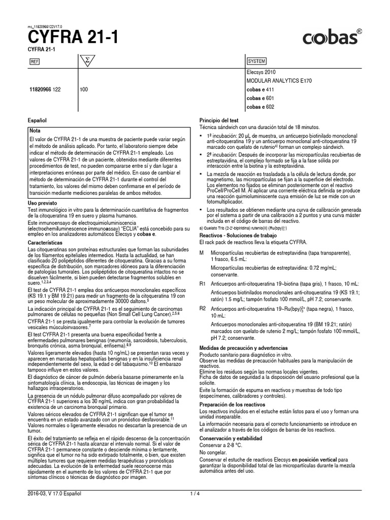 Insert Cyfra 21-1 | PDF | Calibración | Anticuerpo