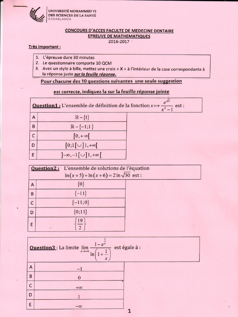 Maths FMD 2016 FR | PDF