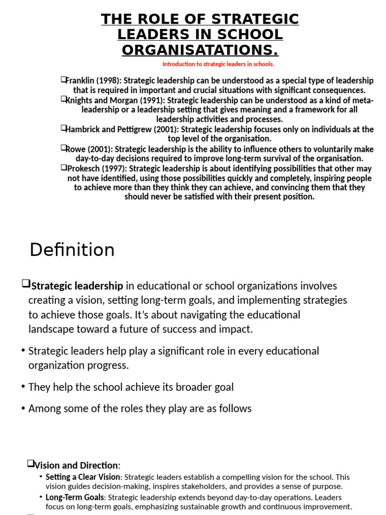 Strategic LEADERSHIP | PDF | Leadership | Strategic Leadership