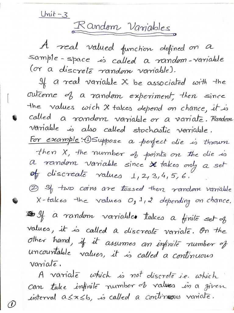 Random Variables | PDF