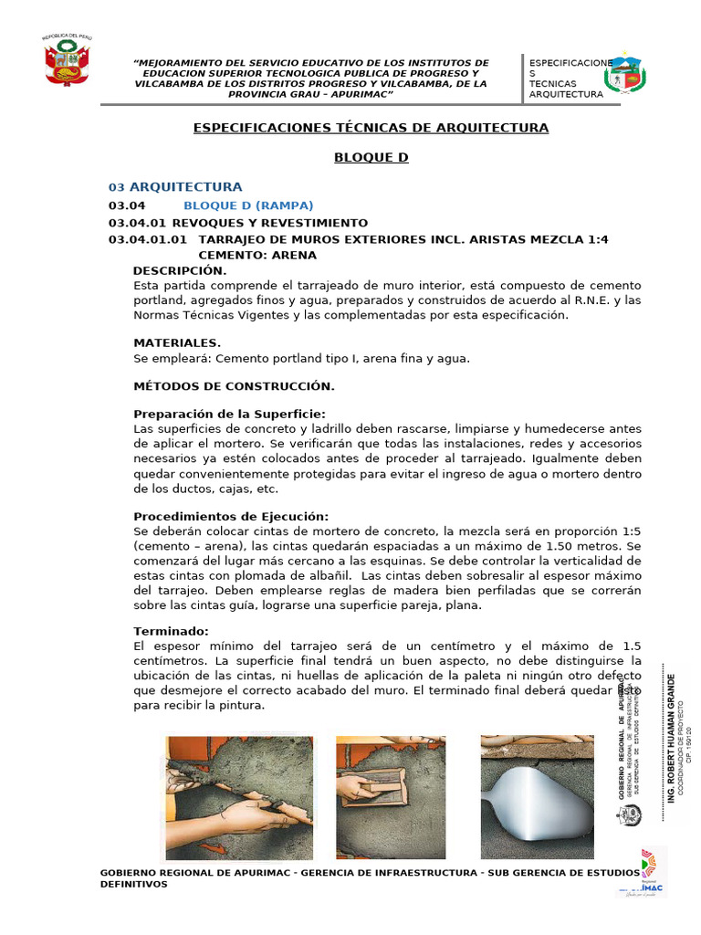 004 - E.T. Arq. Bloque D | PDF | Hormigón | Mortero (Albañilería)