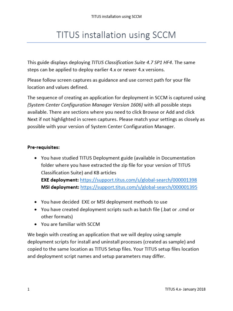 TITUS 4.x Deployment via SCCM Guide | PDF | System Software | Software