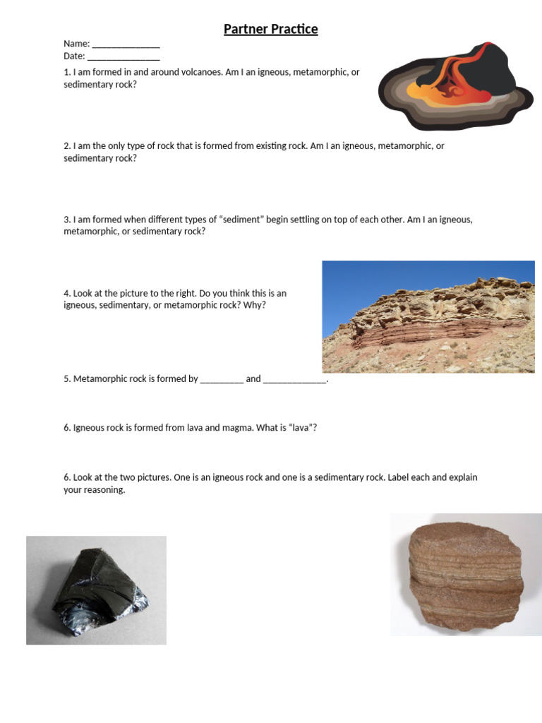 Ashley Rider - Intro To Rock Cycle Practice | PDF