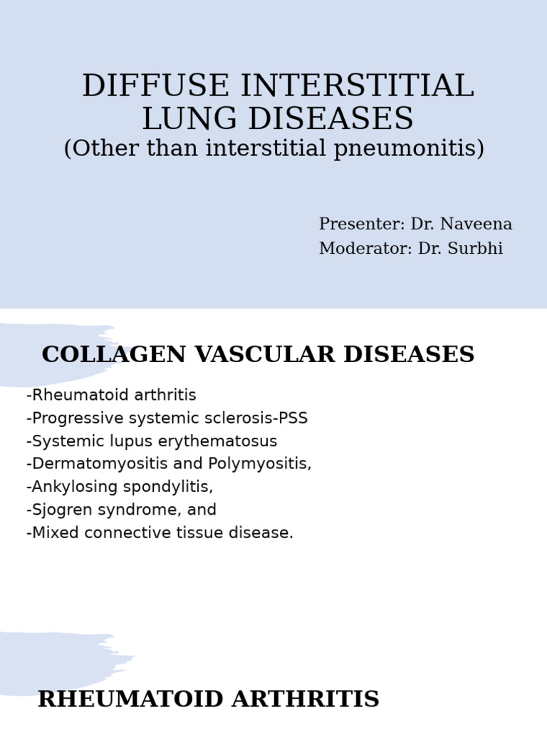Diffuse interstitial lung diseases | PDF | Respiratory Diseases | Lung