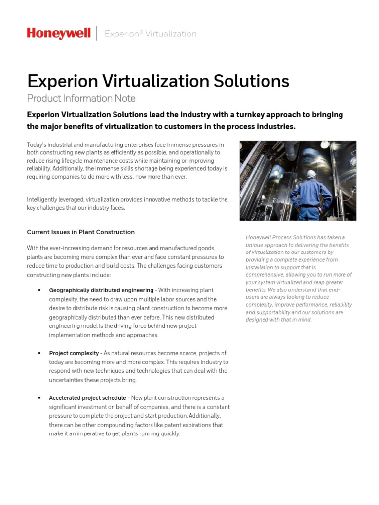 PMT-HPS-Experion-Virtualization-PIN_2 | PDF | Virtualization | Computing