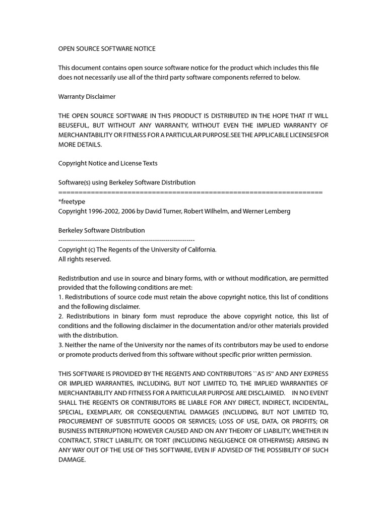 Dahua Open Source Software Notice | PDF | Source Code | Free Software