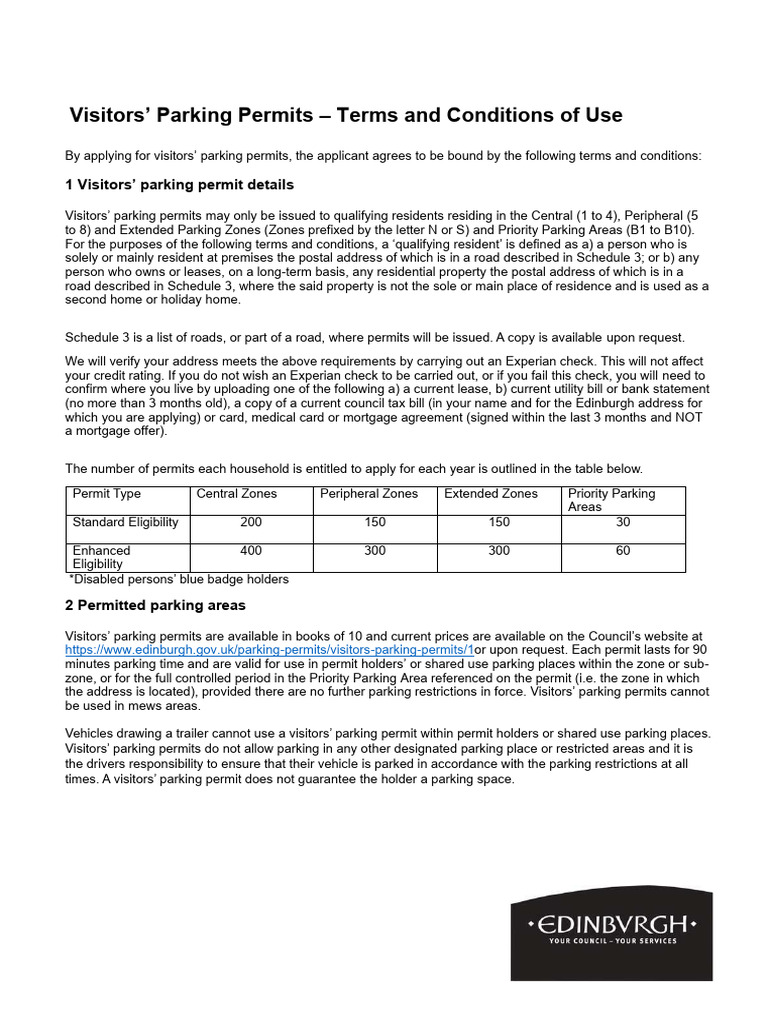 Visitors_Parking_Permit_Terms_and_Conditions_Jun_23 | PDF | Parking