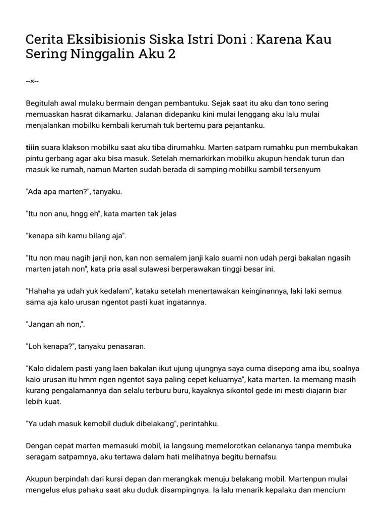 Cerita Seks Istri Eksibisionis Siska | PDF