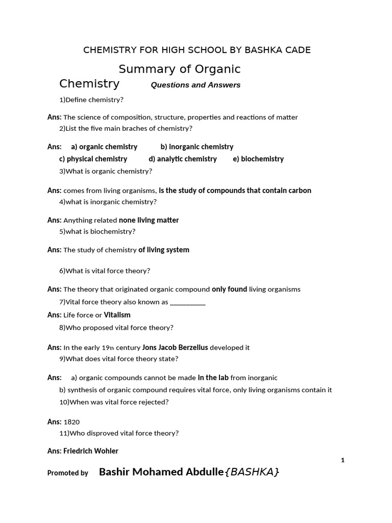 Chem F4 Questions and Answers | PDF | Carbon | Organic Compounds