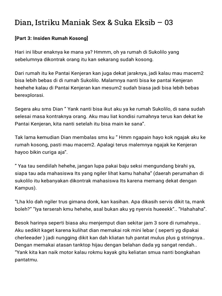 Eksibisi Seks Dian di Rumah Kosong | PDF