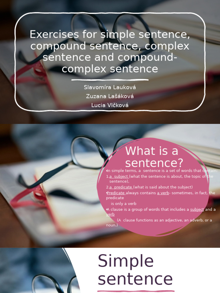 Exercises for simple sentence, compound sentence, | PDF | Sentence (Linguistics) | Language ...