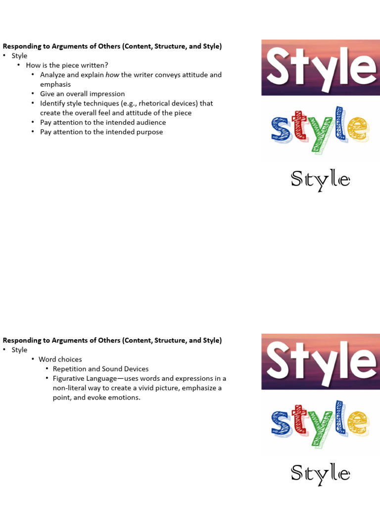 2024-10-22 Responding To Arguments Part 2 (Style) | PDF | Metaphor ...