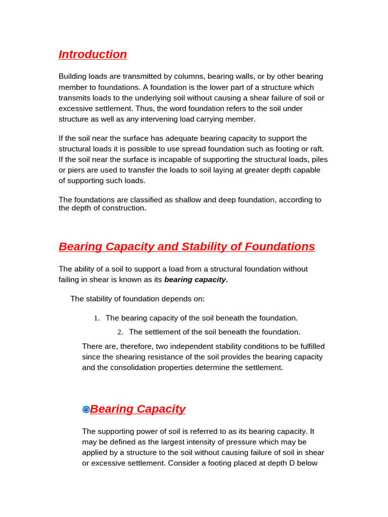 Bearing Capacity Pdf Foundation Engineering Applied And