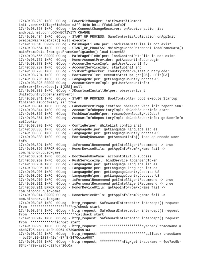 Game Center Log Analysis Report | PDF | Internet Standards | Computer Data
