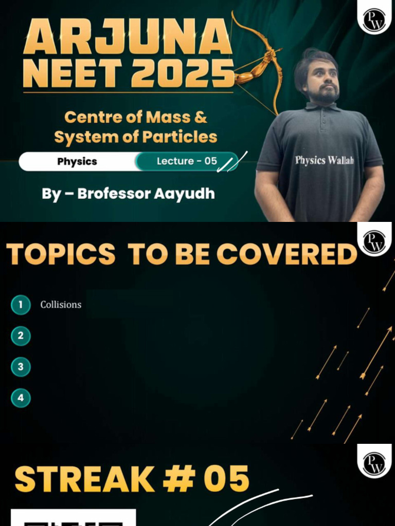 Centre of Mass and System of Particles 05 - Class Notes - Arjuna NEET ...