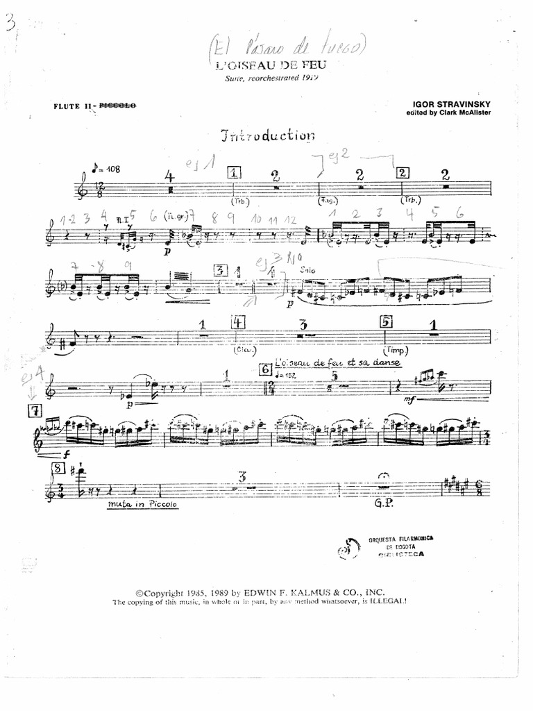 02-Stravinsky - Pajaro de Fuego - Flauta 2 | PDF