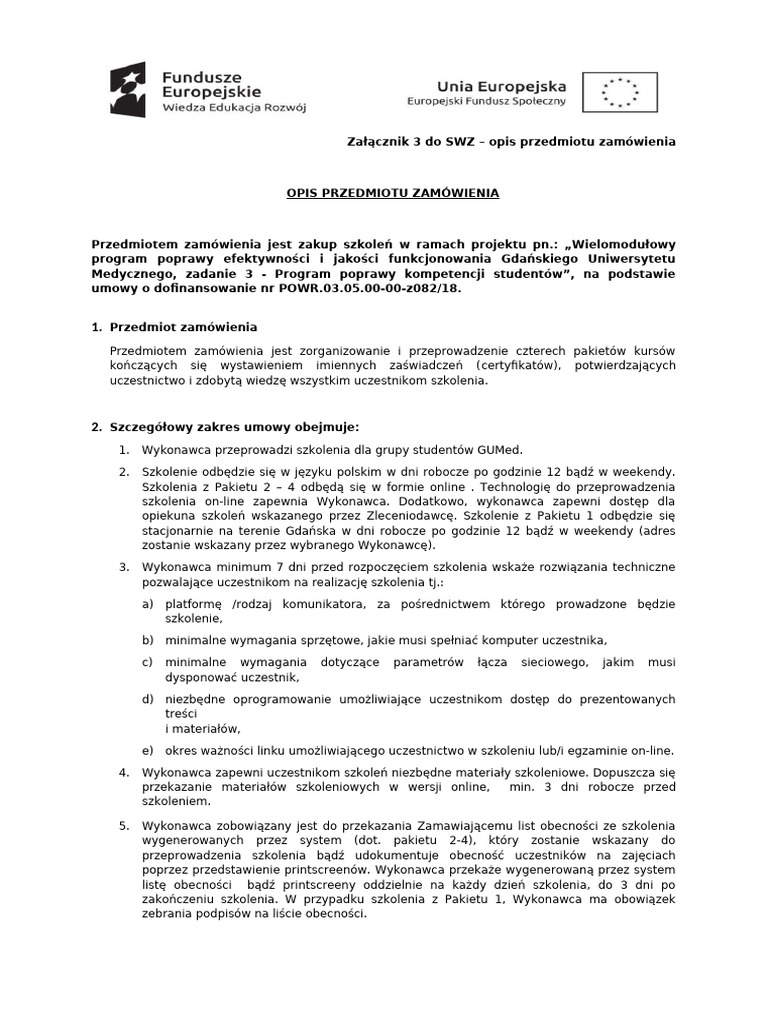 Załacznik 3 - Opz | PDF