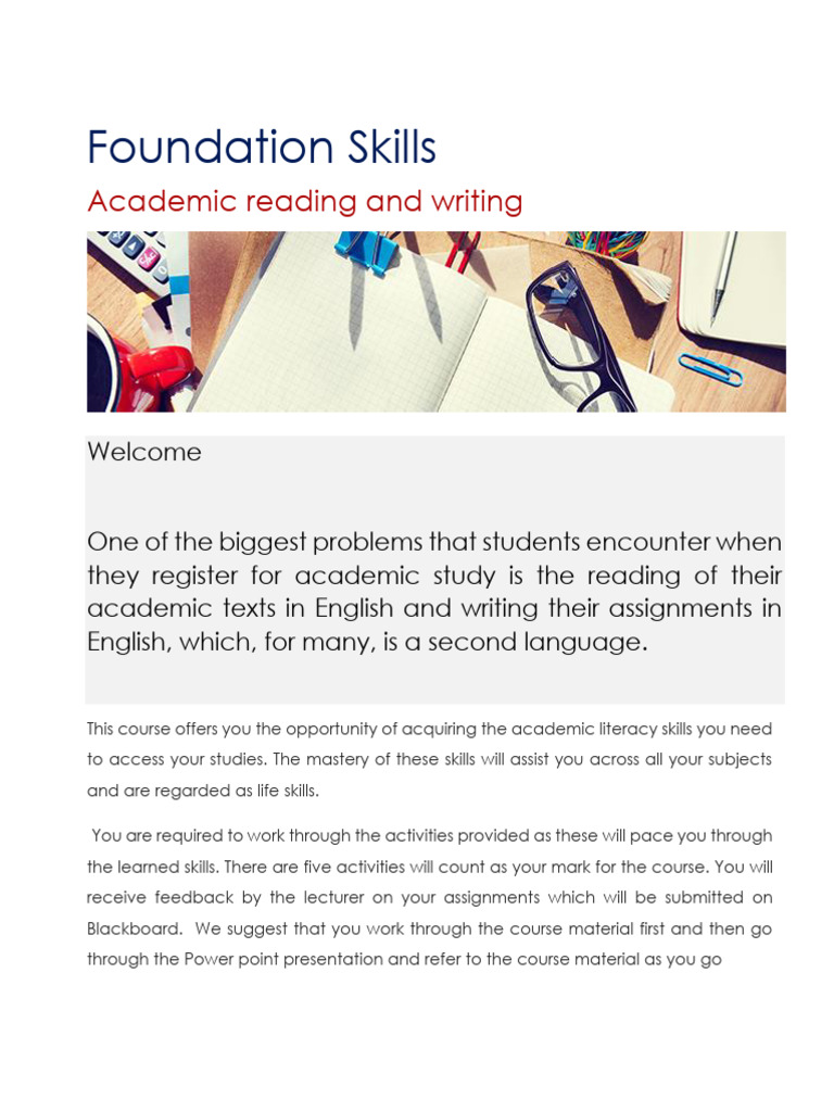 Foundation Skills - Study Guide | PDF | Reading Comprehension | Essays