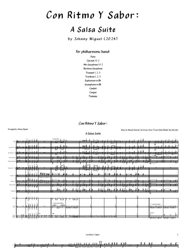 Con Ritmo Y Sabor - SCORE | PDF | Aerófonos | Instrumentos musicales