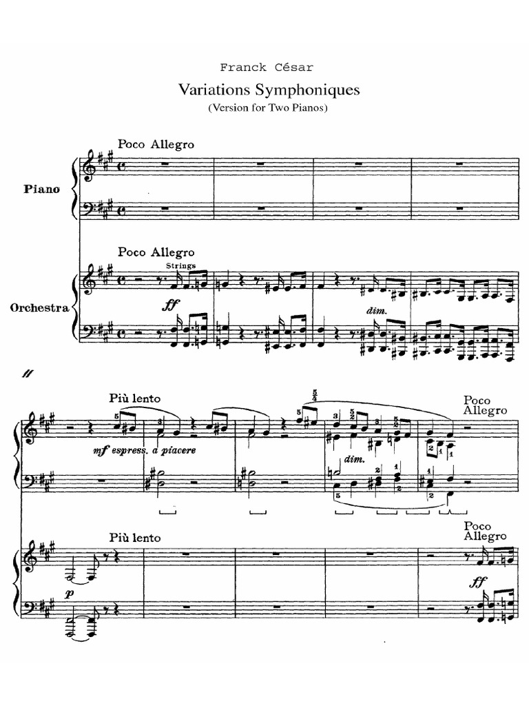 Berlioz 003 Variations Symphoniques Version For Two Pianos | PDF