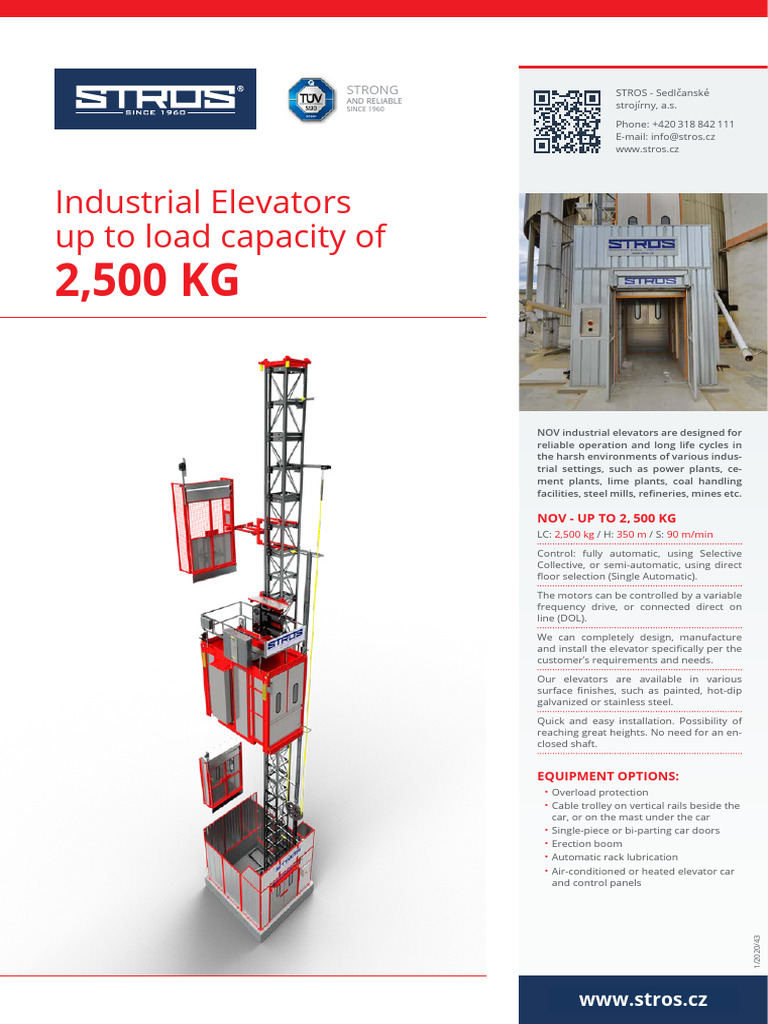 industrial-elevators-up2500-en | PDF | Elevator | Electric Power