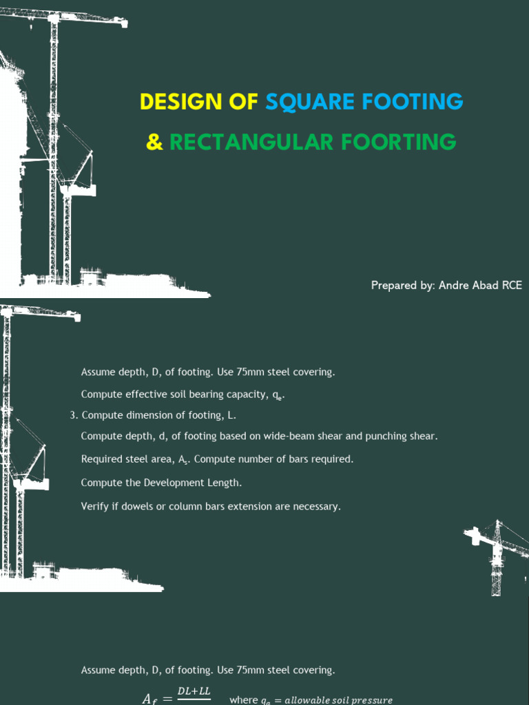 Design of Square and Rectangular Footing | PDF | Civil Engineering ...