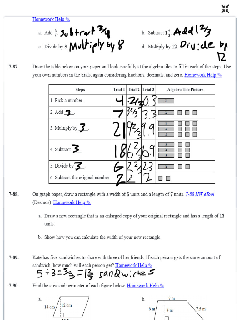 Algebra Tile Steps & Geometry Tasks | PDF