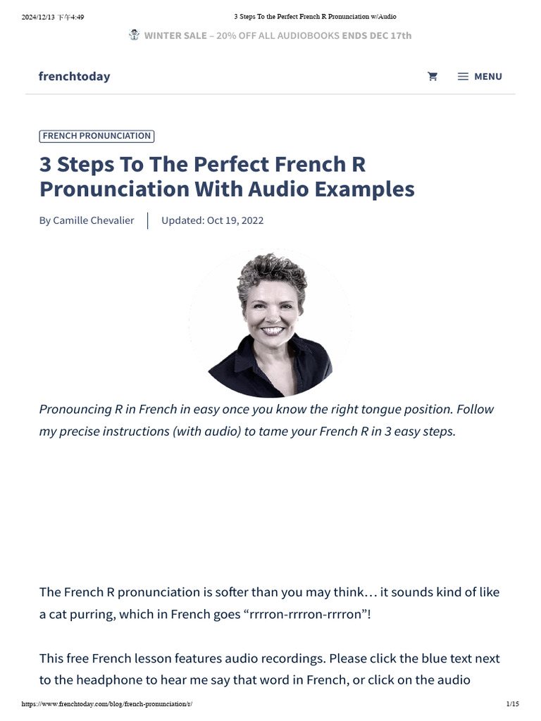 3 Steps To The Perfect French R Pronunciation W - Audio | PDF | French ...