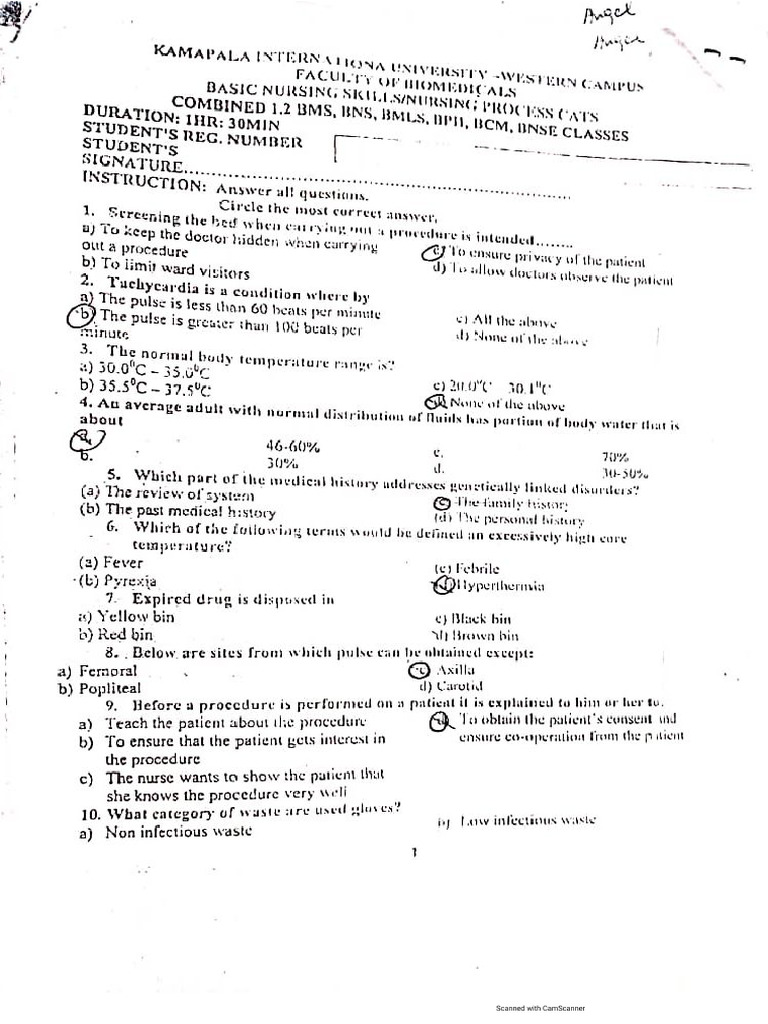 Nursing Skills Past Papers | PDF