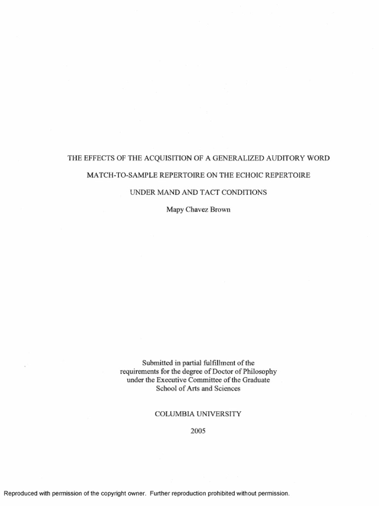 Auditory Word Match Effects on Echoics | PDF | Language Acquisition ...