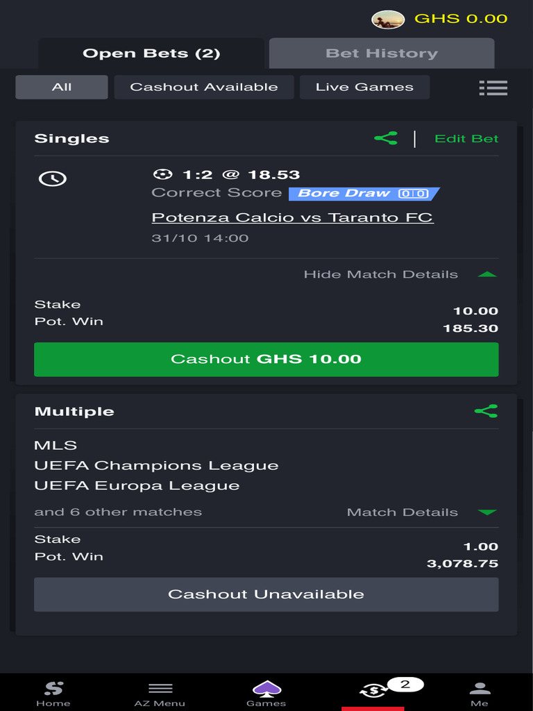 Open Bets SportyBet | PDF