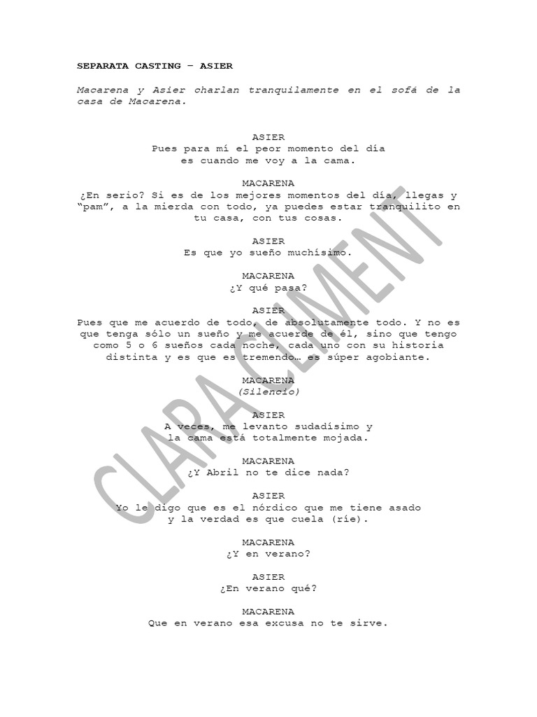 Sueños y Dilemas de Asier | PDF