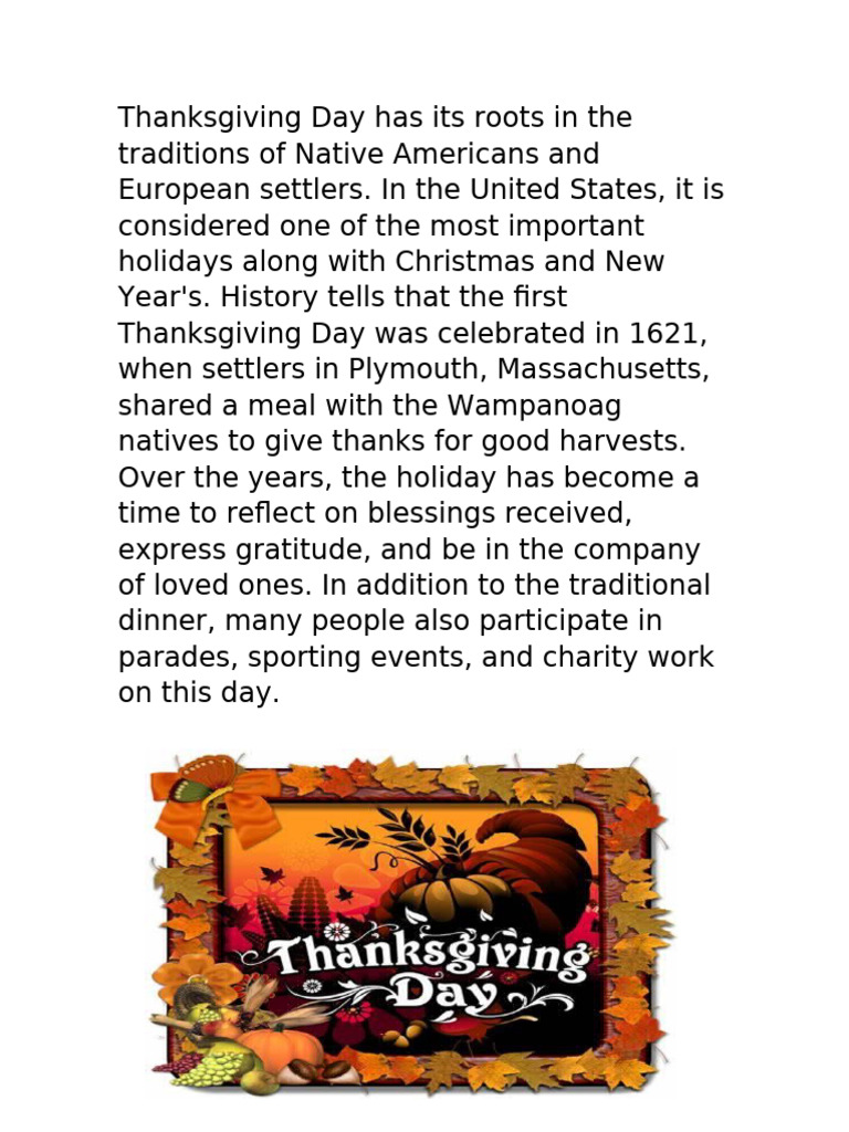 Thanksgiving Day Has Its Roots in The Traditions of Native Americans ...
