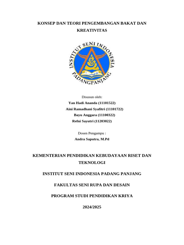 Pengembangan Bakat dan Kreativitas Anak | PDF