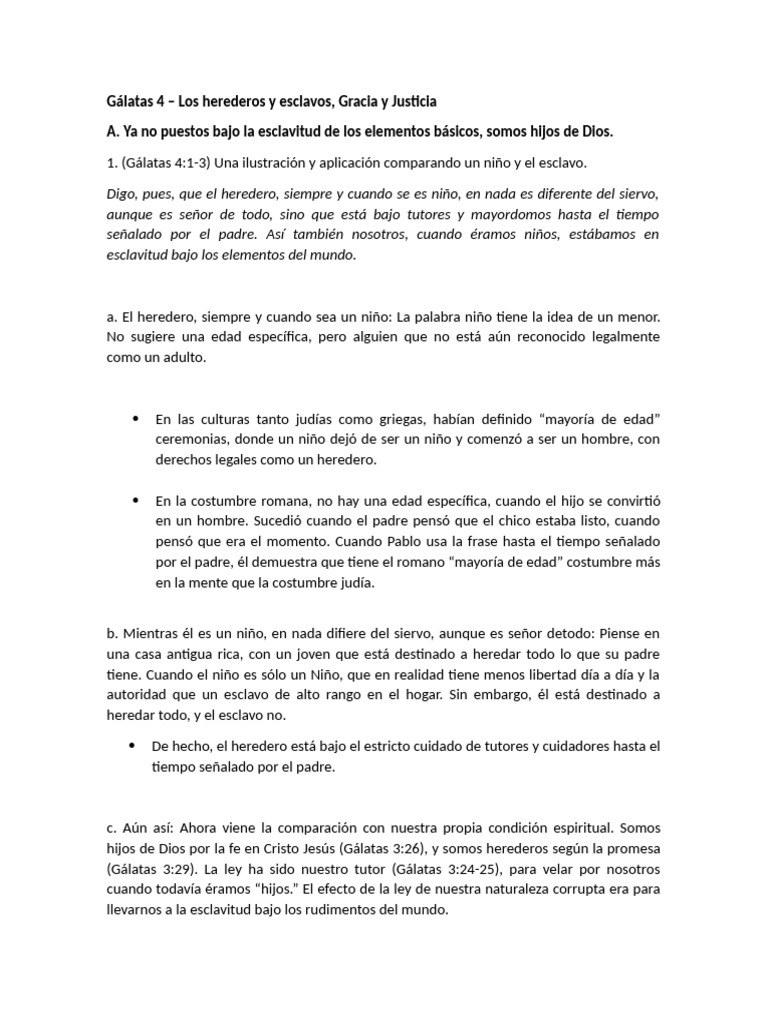 RESUMEN Gálatas 4 | PDF | Ismael | Pablo el apóstol
