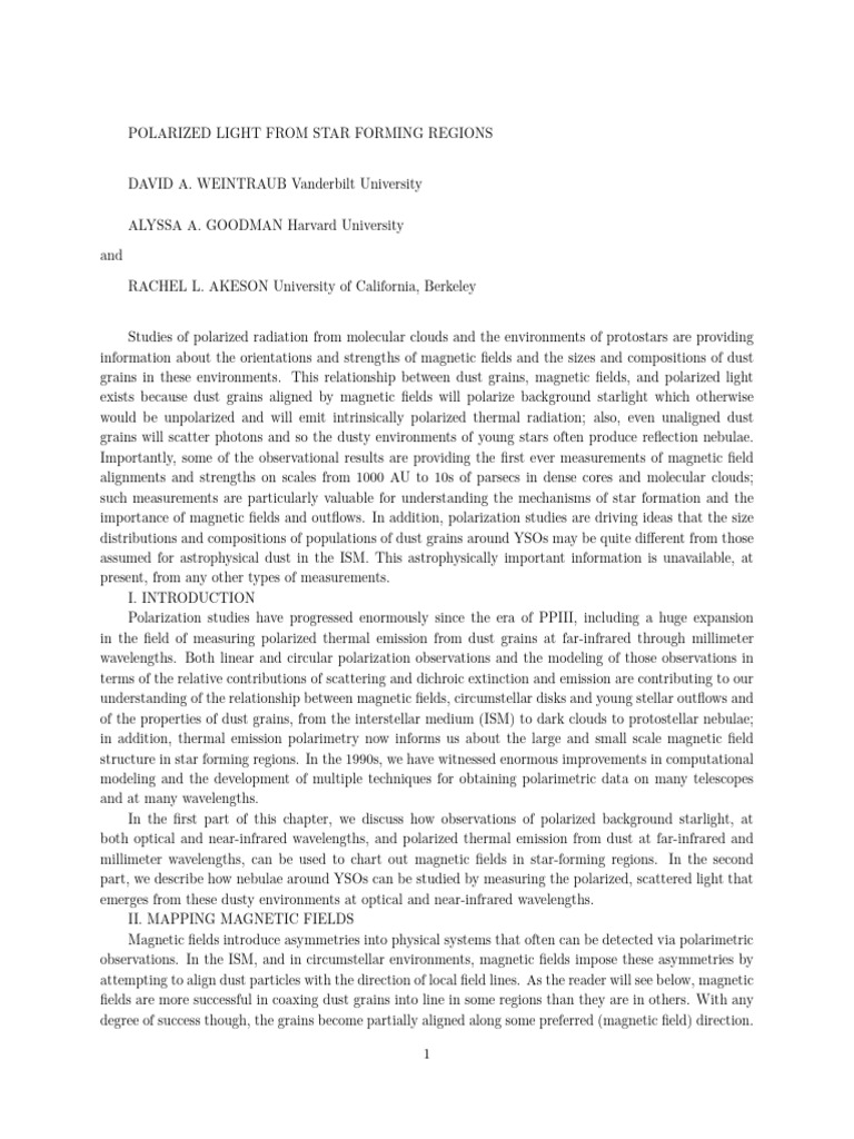 Polarized Light From Star Forming Regions | PDF | Cosmic Dust | Star ...