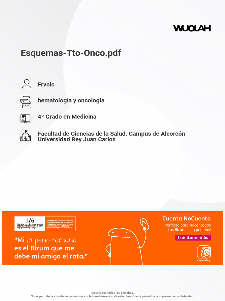 Onc - Esquemas Tto | PDF | Cáncer | Medicina CLINICA