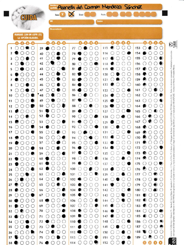 Hoja de Resp Cuida | PDF