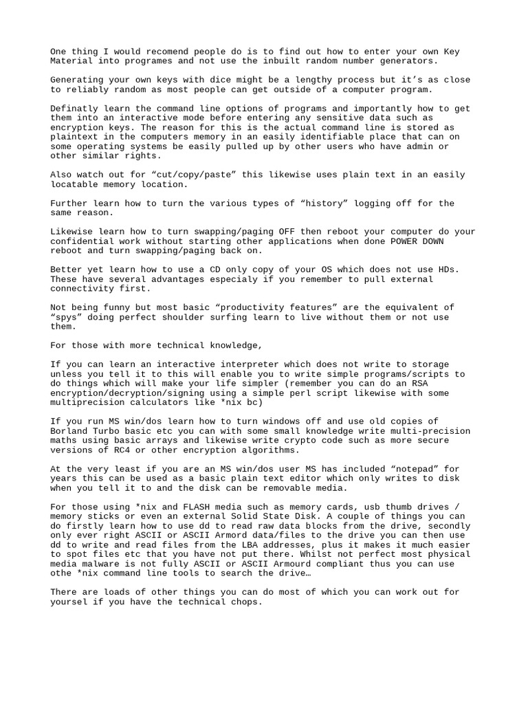 Best Case Scenario Against NSA | PDF | Key (Cryptography) | Usb Flash Drive