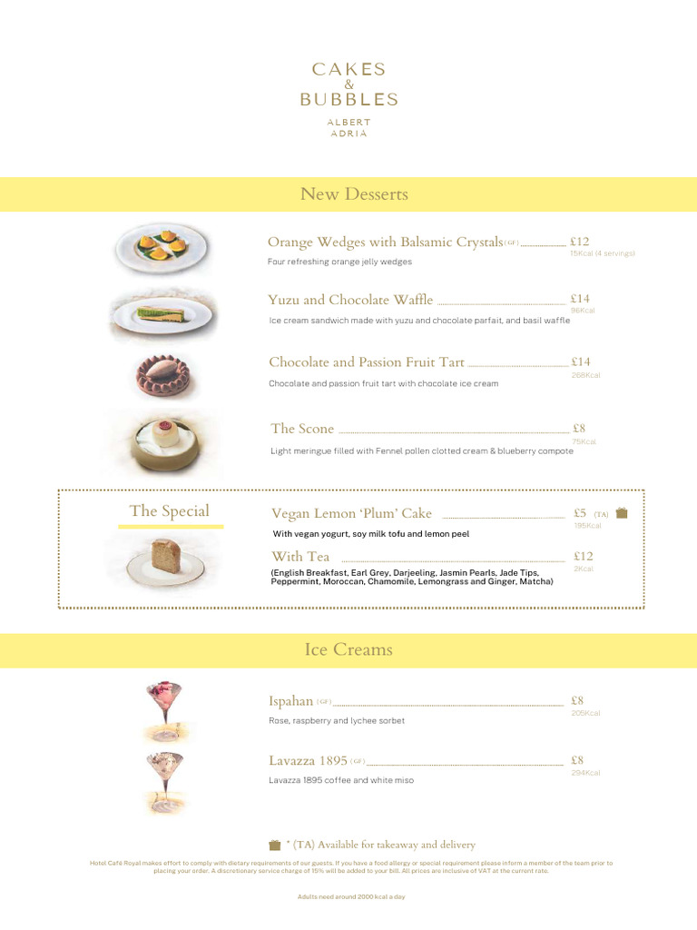 Cakes & Bubbles Dessert Menu Overview | PDF | Champagne | Desserts