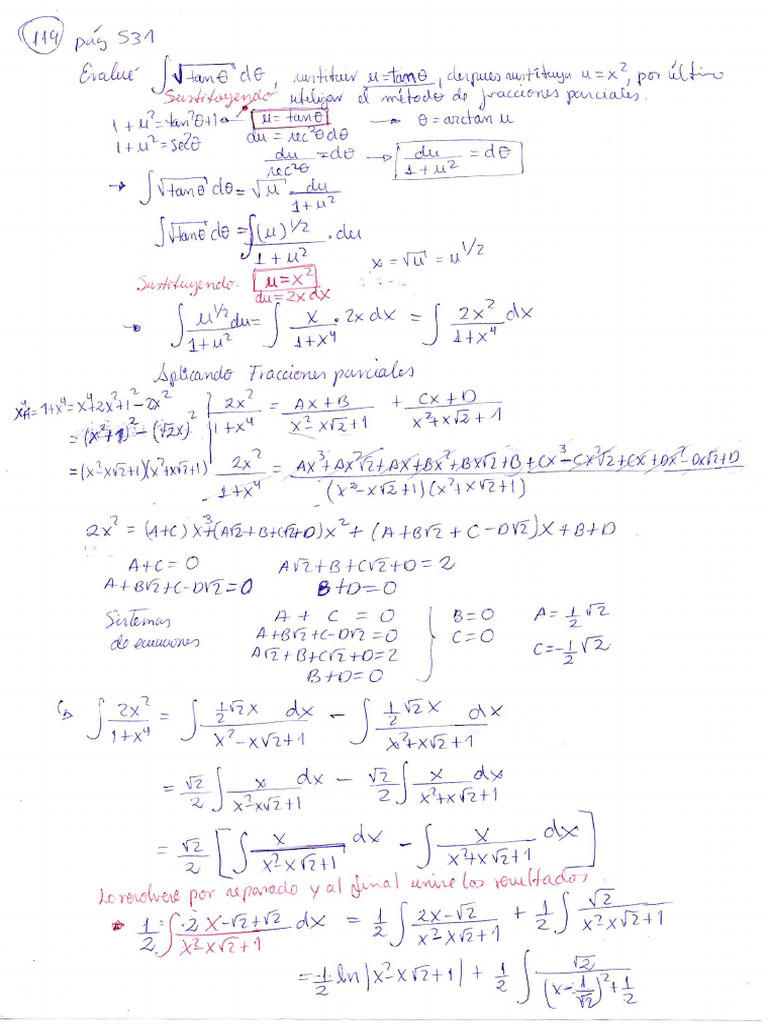 Ejercicio de calculo I integrales 4 | PDF
