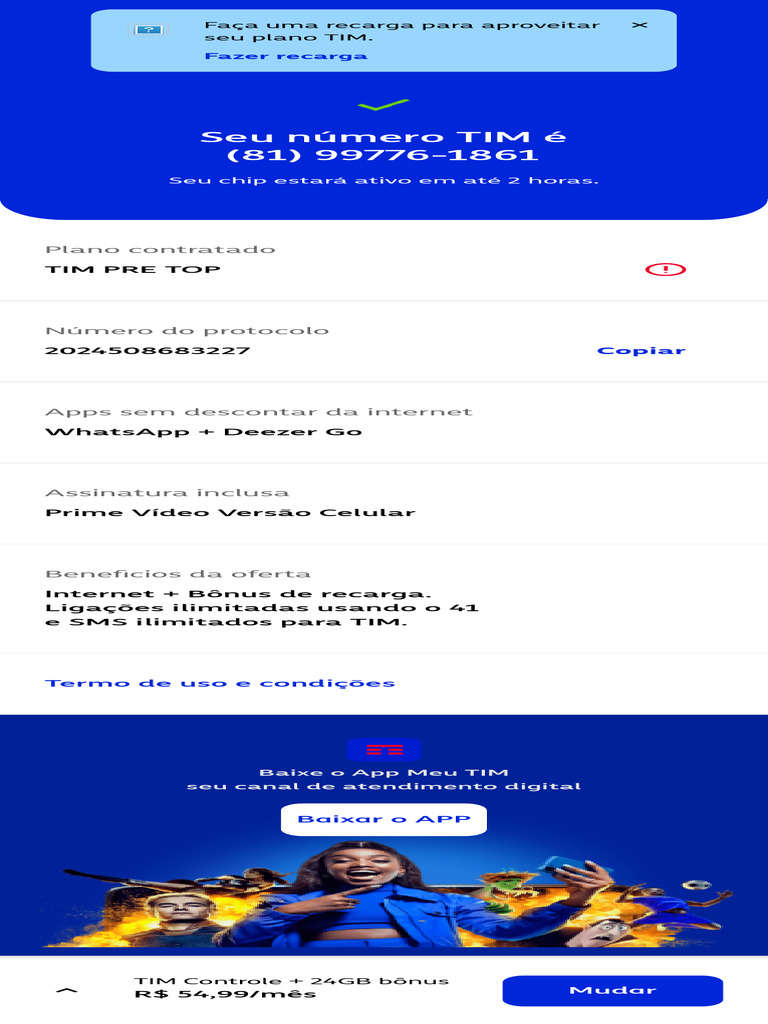 TIM - Cadastro | PDF