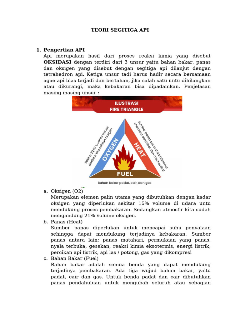 Teori Segitiga Api dan Klasifikasi Kebakaran | PDF
