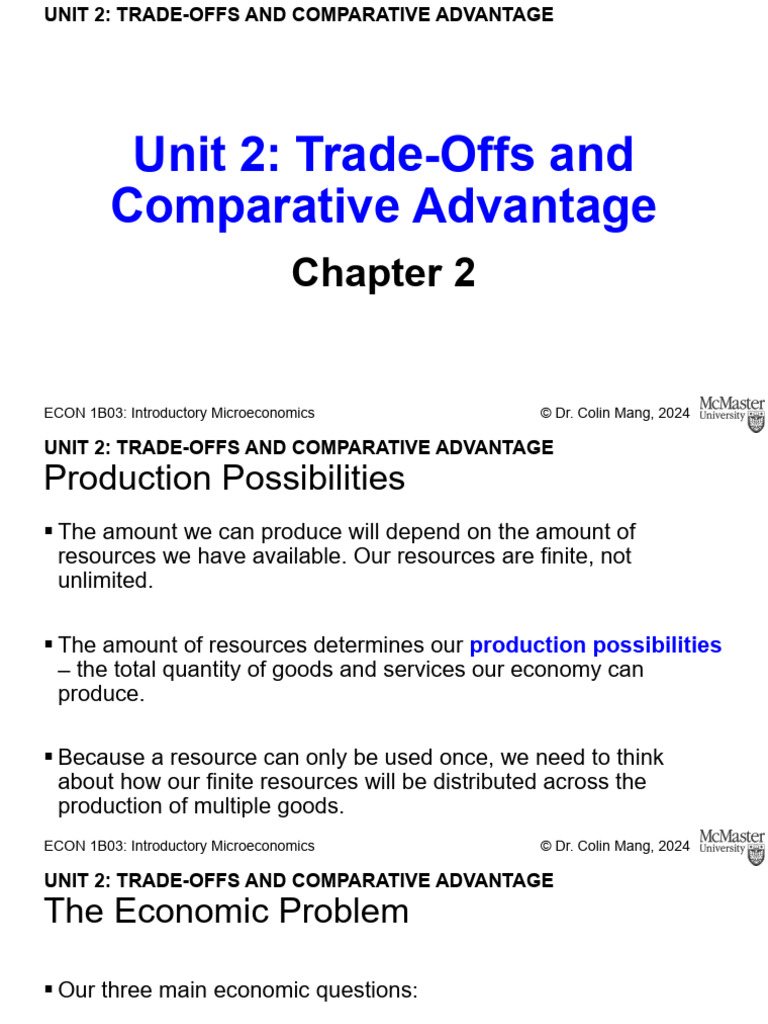 Unit 2 Comparative Advantage Lecture | PDF | Comparative Advantage | Microeconomics
