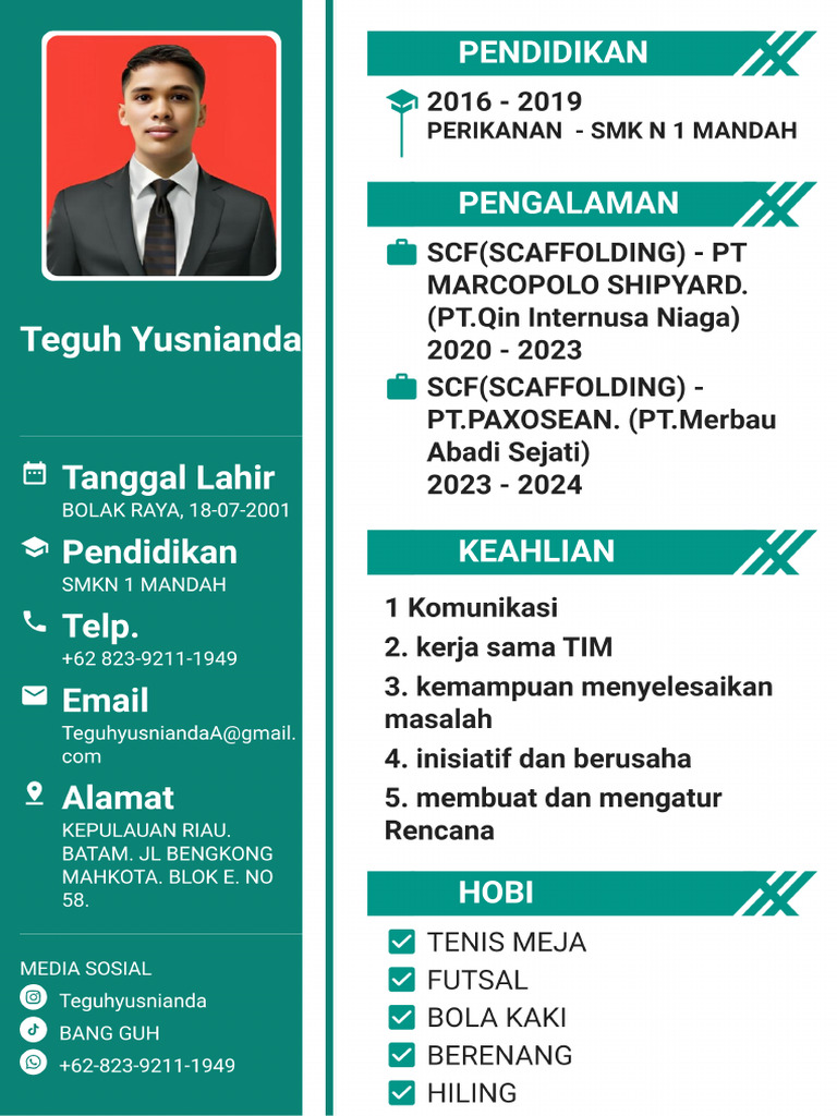 Cv belum di gabungkan teguh | PDF