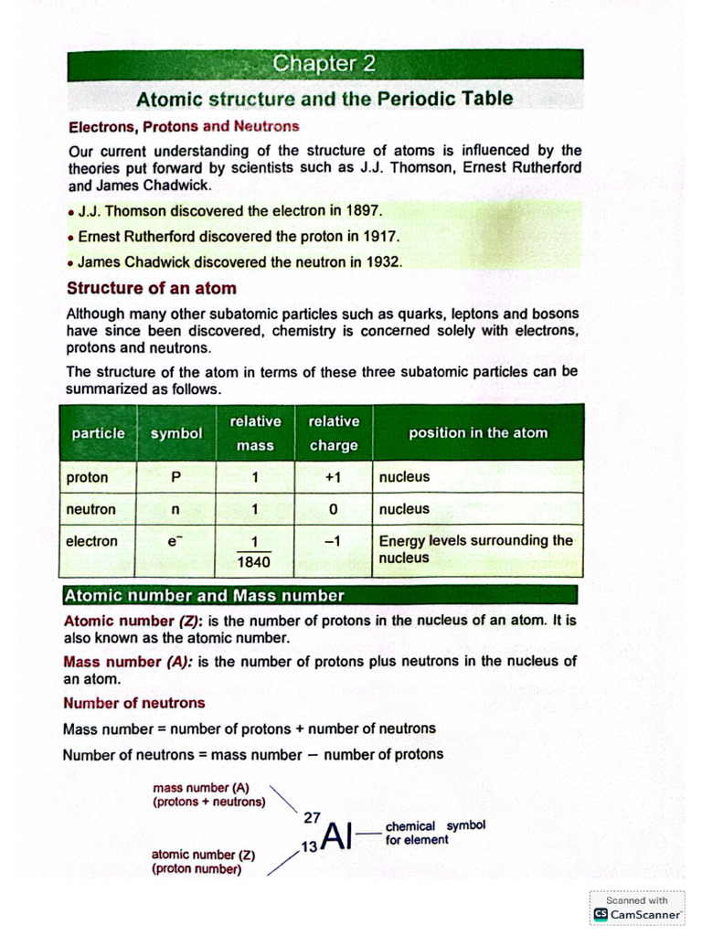 Chapter.2 Atomic structure and the perio | PDF