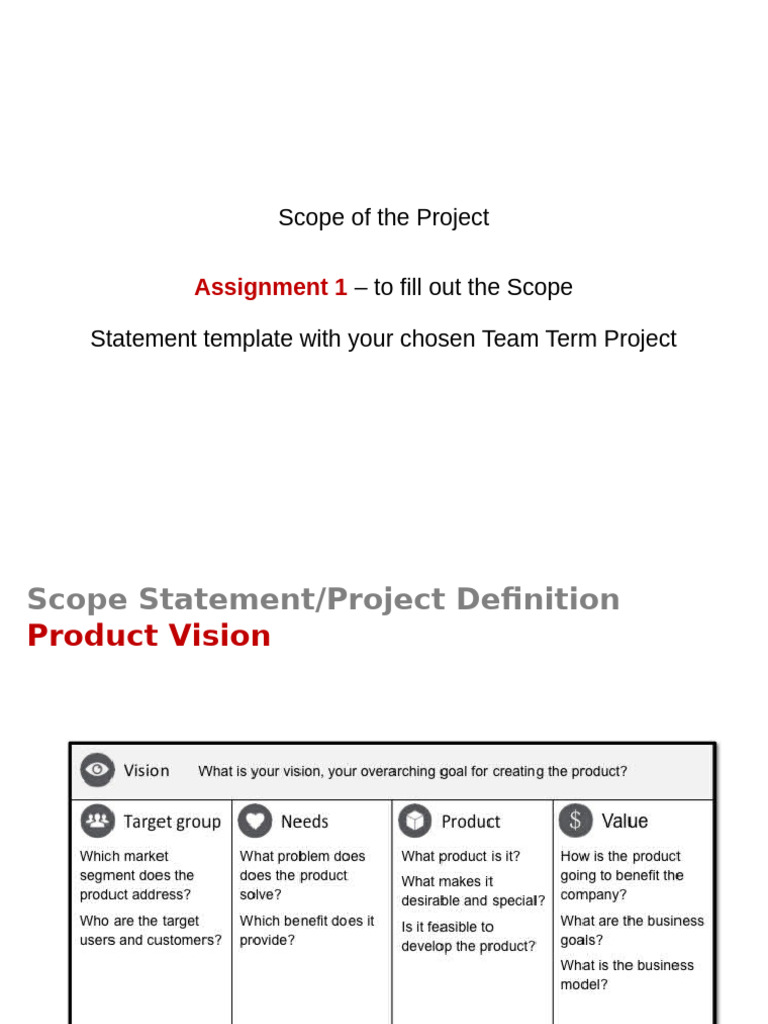 Project Scope and Vision Template | PDF